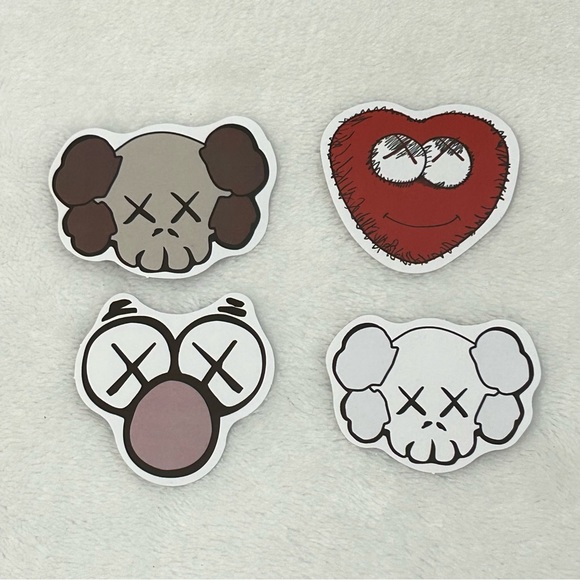 KAWS | Accessories | Set Of 4 Kaws Figures Stickers For Skateboard Deck ...